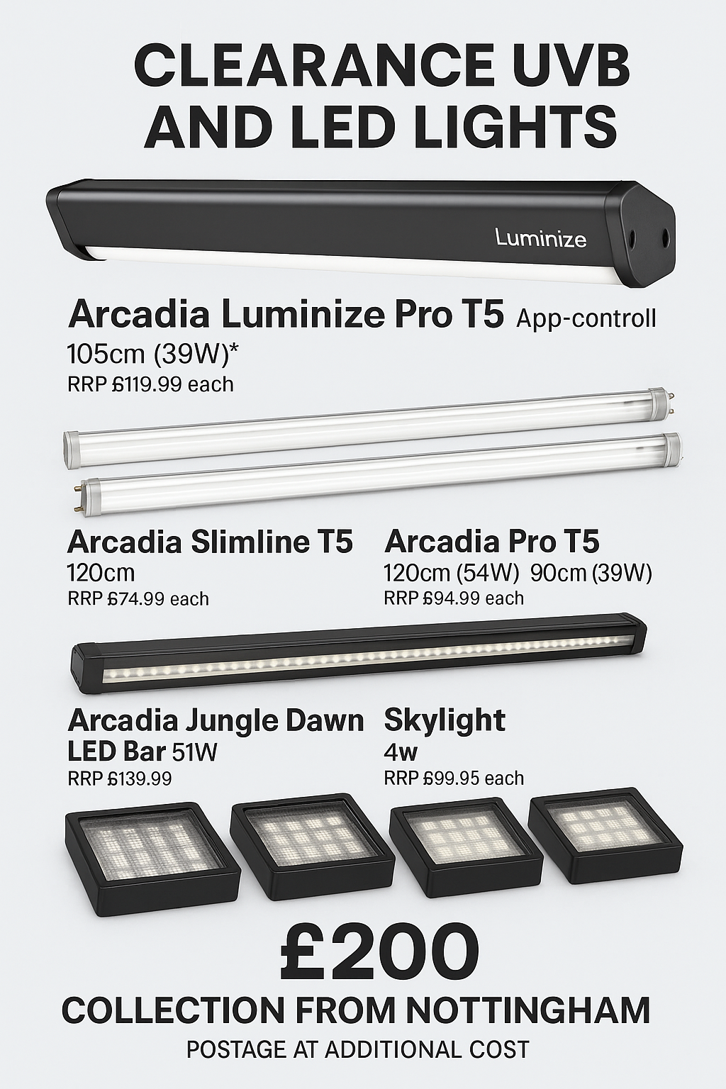 Clearance Vivarium & Terrarium Lighting Bundle – Arcadia & Skylight ...